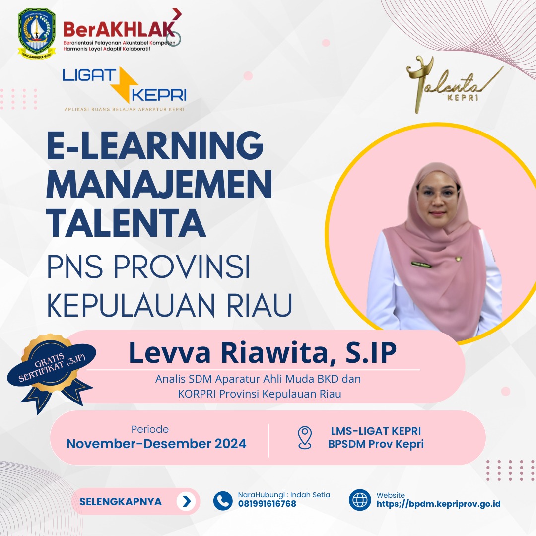E-Learning Manajemen Talenta PNS Provinsi Kepulauan Riau